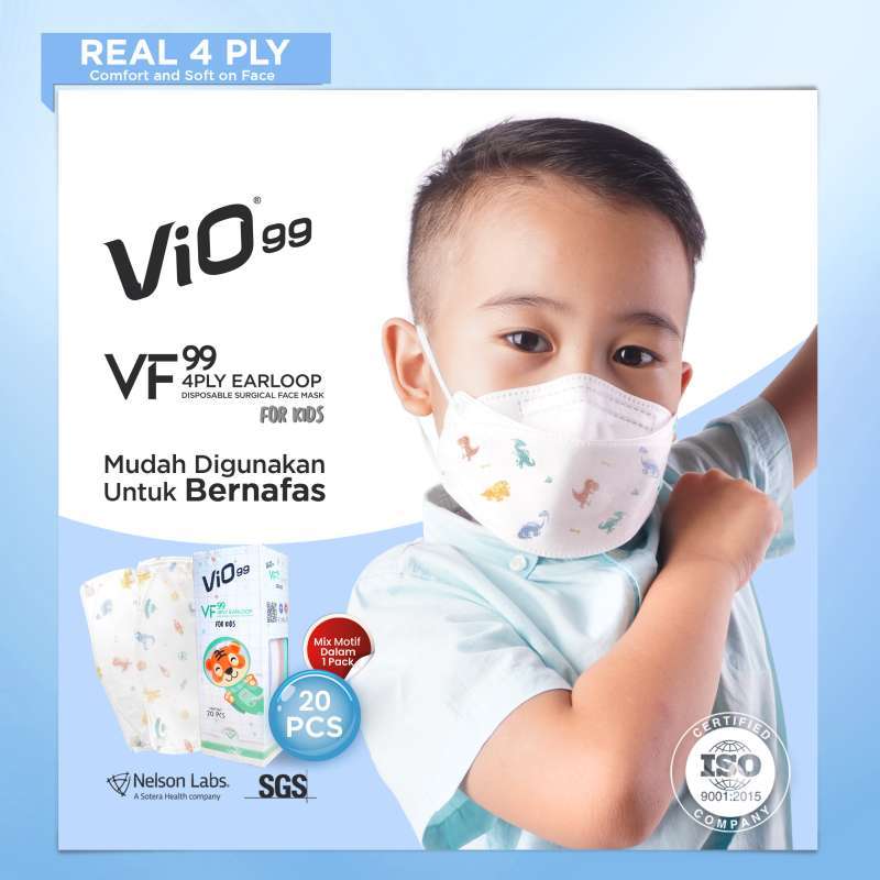 Jual Vio VF99 Mask '20S 4PLY Earloop Kids Mix Motif Masker anak medis ...