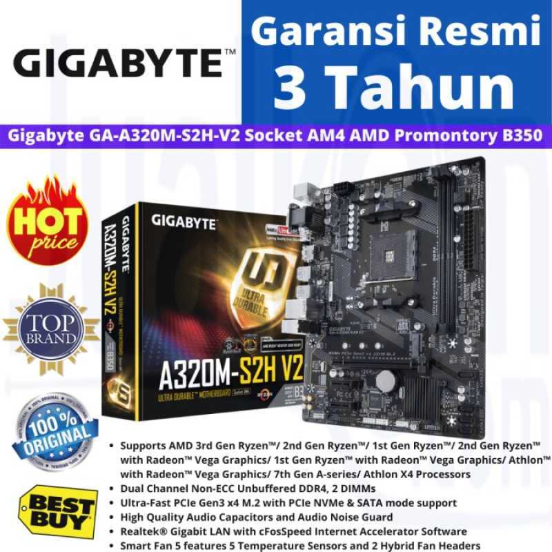 Promo Gigabyte A320M S2H V2 Socket Am4 Amd Promontory B350 Ddr4 Diskon 11% di Seller Dikaza ...