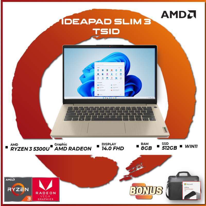 Jual LENOVO IDEAPAD SLIM 3 TRID TSID TTID |RYZEN 3 5300U 8GB 512SSD 14. ...
