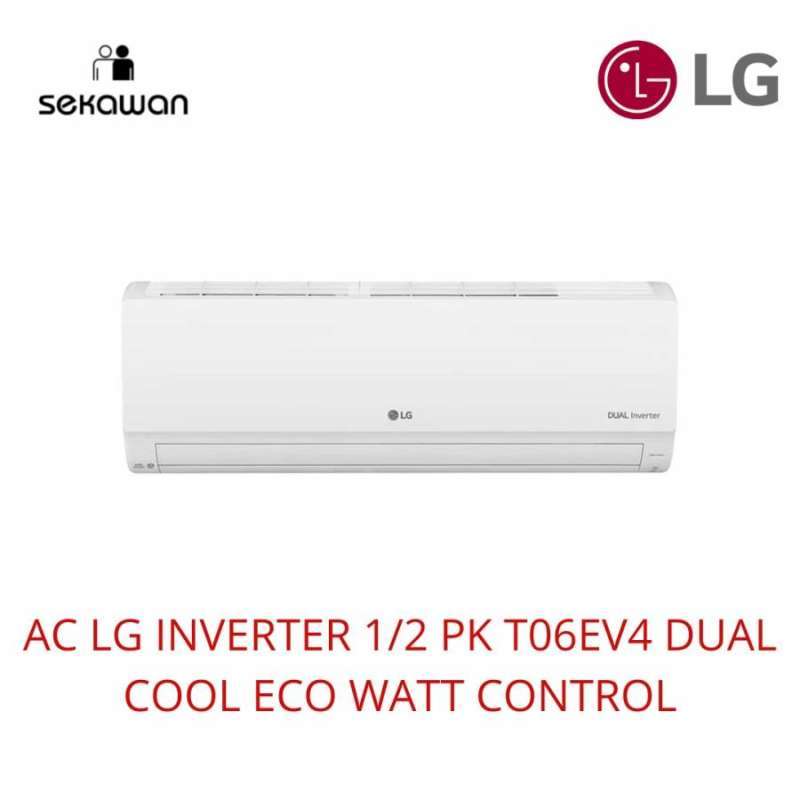Jual AC LG INVERTER 1/2 PK T06EV4 DUAL COOL ECO WATT CONTROL Murah ...