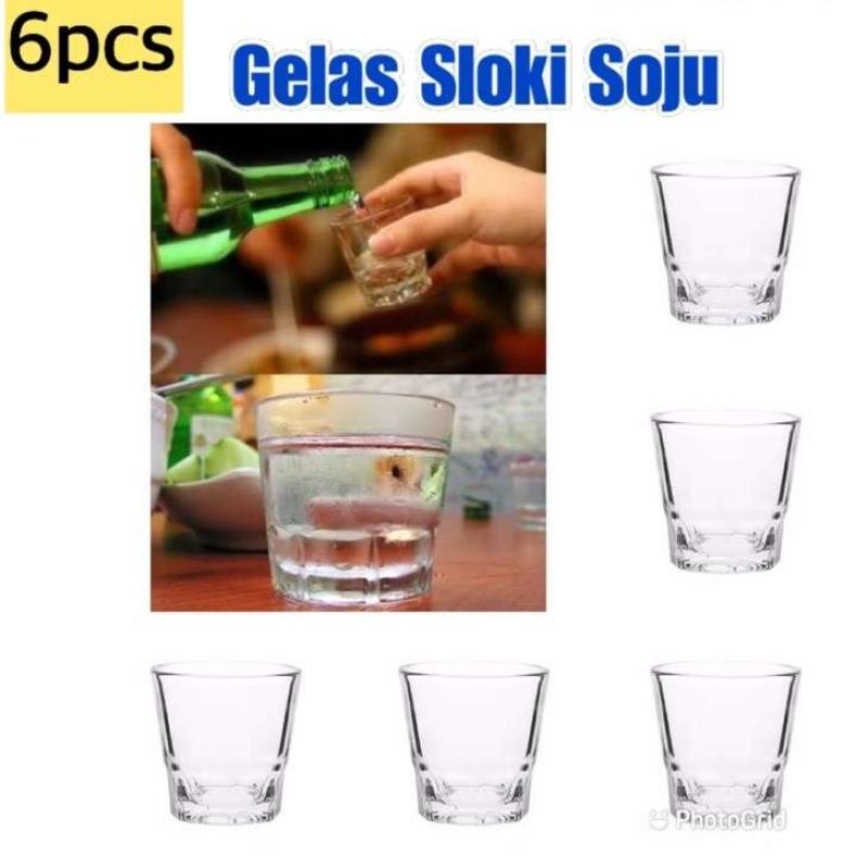 Promo Gelas Sloki Soju Shot Gelas Loki Espresso Perdus 6pcs Gelas Kecil ...