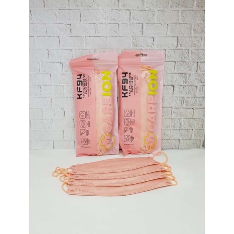 Jual Masker KF94 Careion Earloop Hitam Putih Warna Pastel 4PLY isi 10PCS 1008 - PINK PEACH di ...