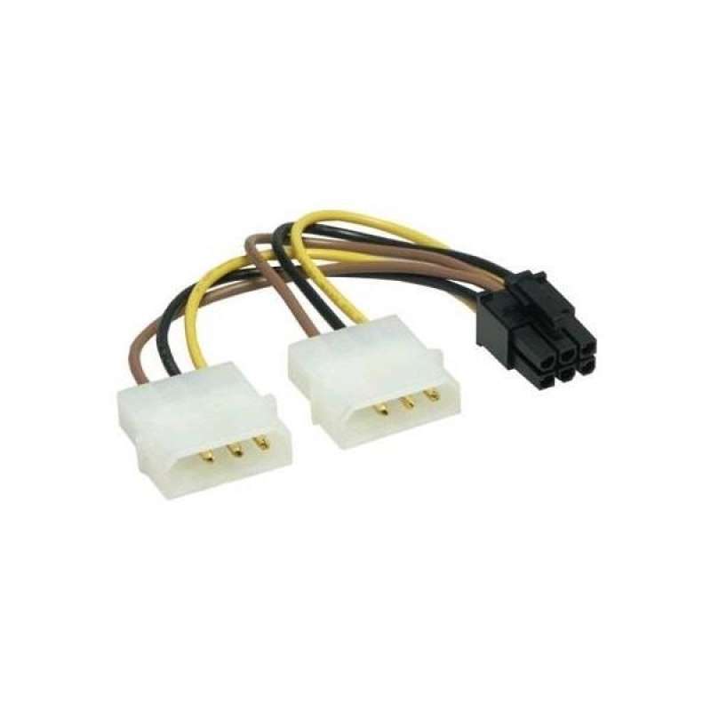Jual Kabel Konektor Converter Power Vga 6 Pin 6pin To 2 Dual Molex 4 ...
