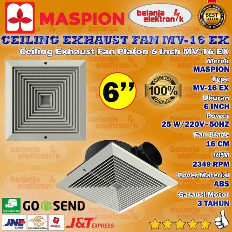 Jual MASPION CEILING EXHAUST FAN PLAFON MV-16 EX 6 INCH HEXOS di Seller eleven jaya - Tenggeles ...