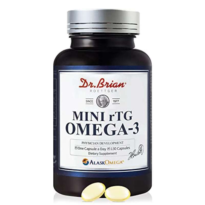 Promo Dr.Brian Fish Oil Supplement 130ct rTG Mini Omega 3 Fish Oil 500mg Capsule for Women Men ...