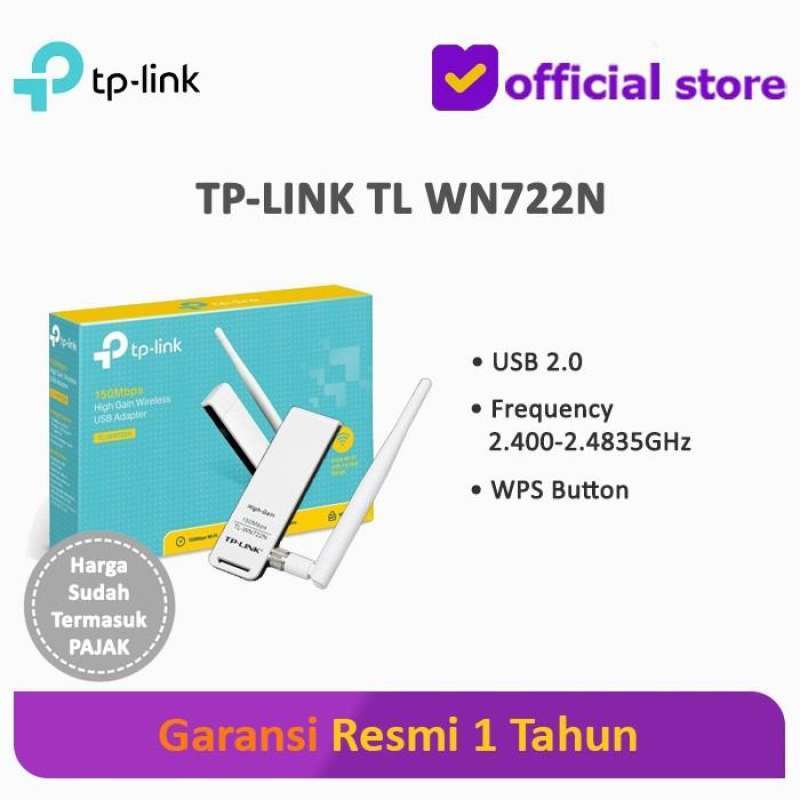 Jual TP-LINK TL-WN722N 150Mbps High Gain WiFi Wireless USB Adapter di ...