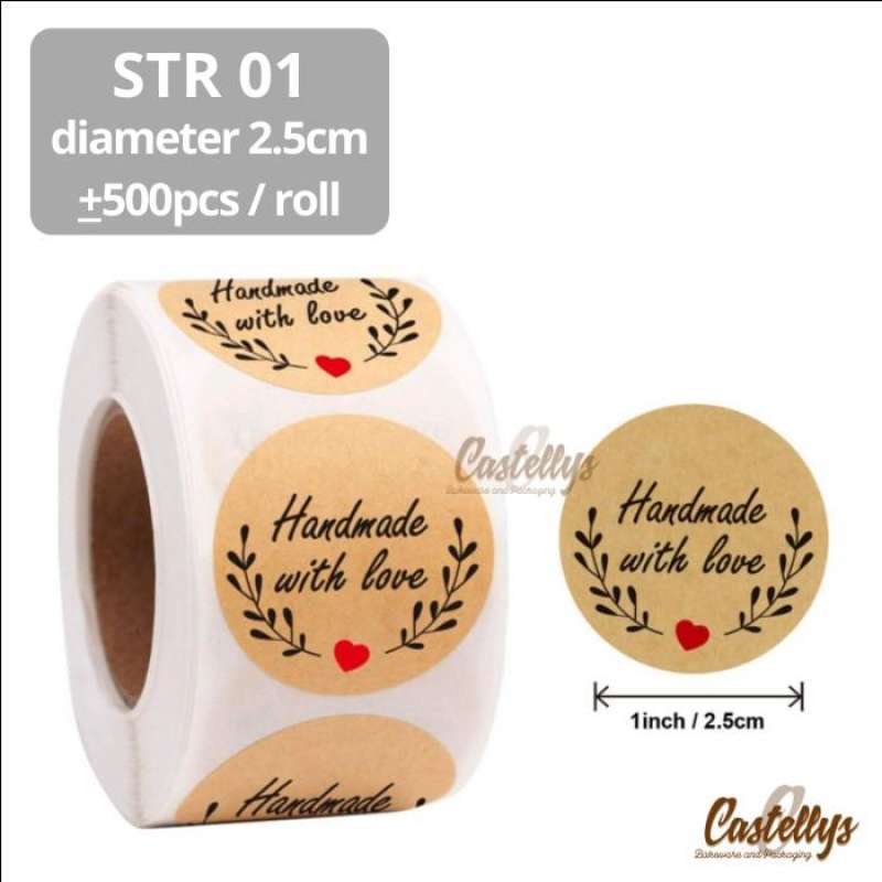 Jual Sticker Stiker Roll STR 01 Label Packaging Kue Roti Hadiah ...
