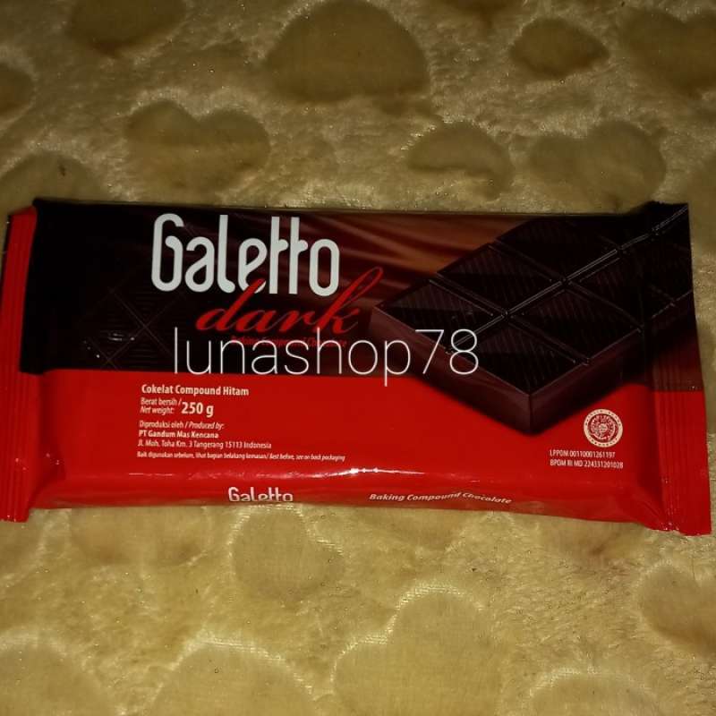 Jual Coklat hitam compound Galetto dark baking compound chocolate 250g ...