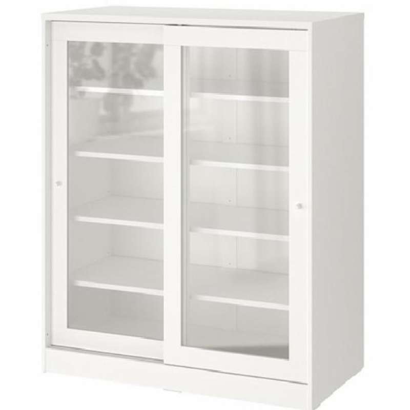 Jual Rak Lemari Kaca Pintu Geser Minimalis Cantik 100x123cm Original ...