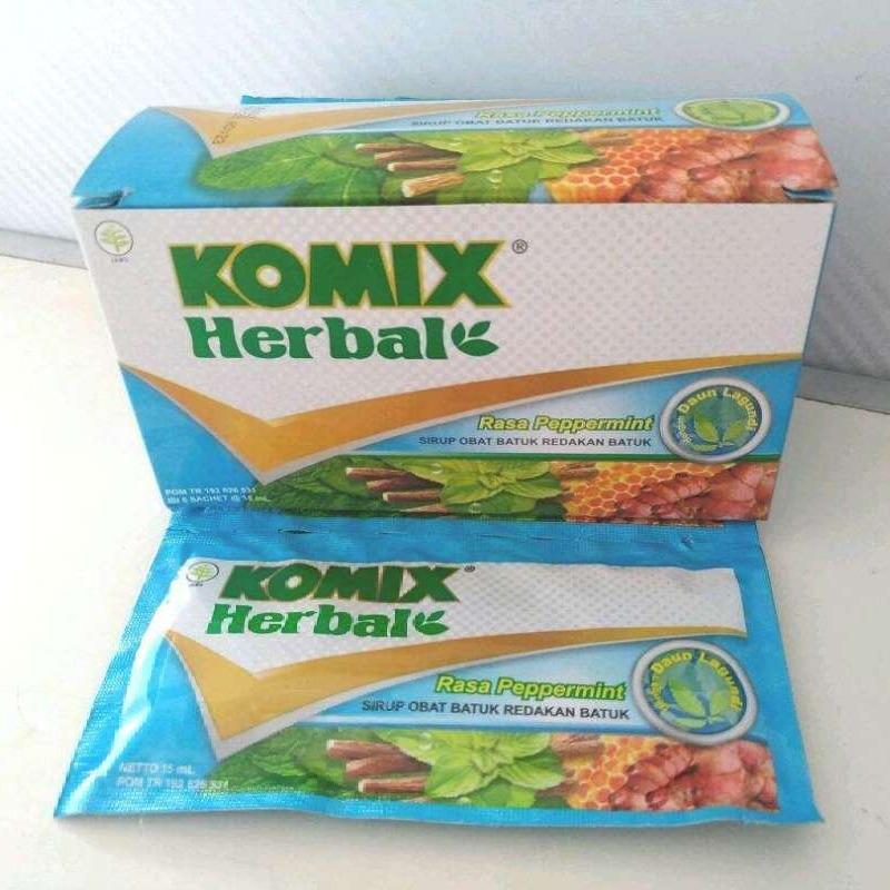 Jual Komix Herbal rasa peppermint mint per sachet 15ml meredakan batuk ...