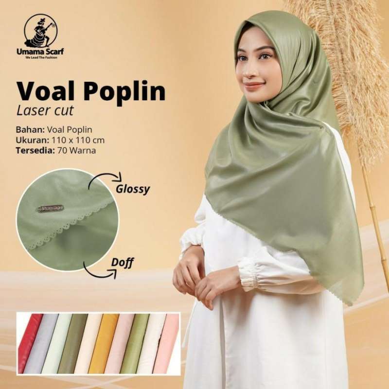 Jual Hijab VOAL POPLIN lasercut by Umama Scarf RANDOM WARNA di Seller ...