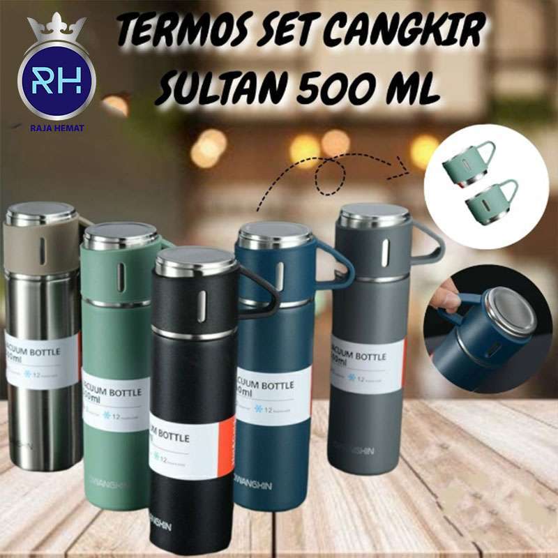Jual Termos Sultan Plus Mug Set / Vacuum Flask 500ml / Termos Air Panas ...