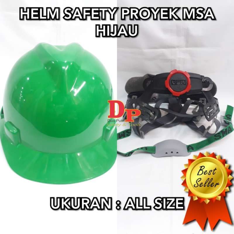 Promo Helm Safety Proyek Msa Hijau Fastrack Sni Diskon 12% di Seller ...