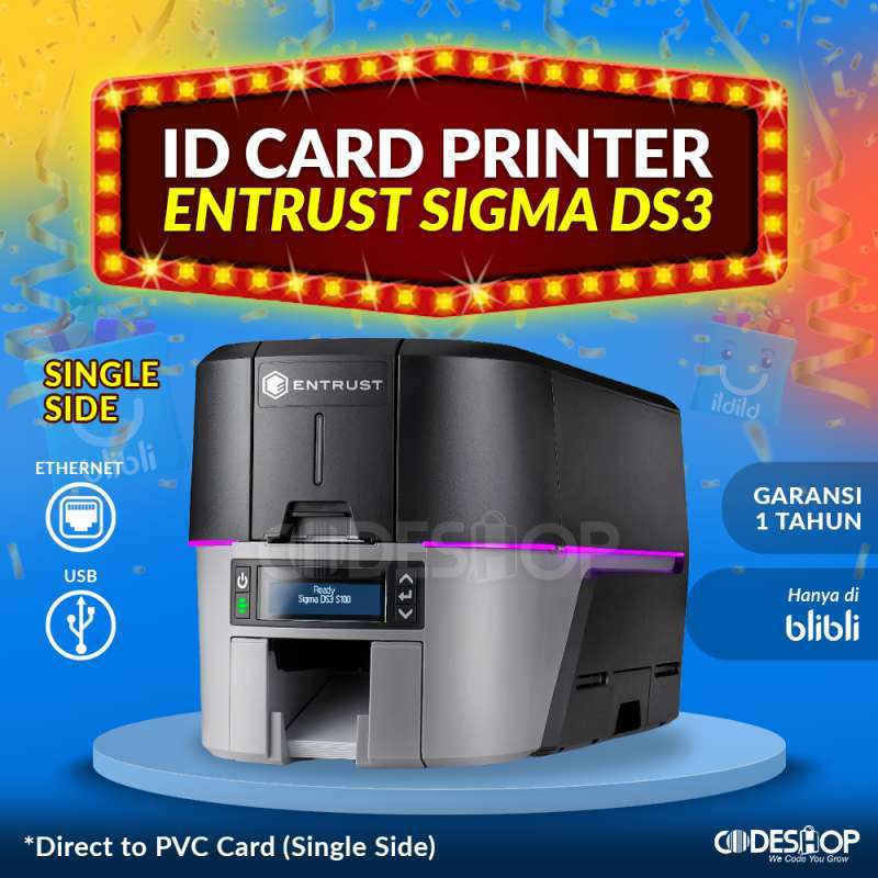 Jual ENTRUST SIGMA PRINTER ID CARD DS3S CETAK KARTU PVC SATU SISI PORT ...