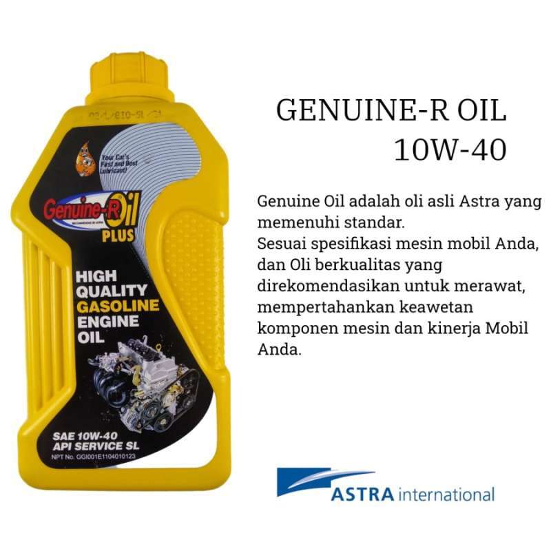 Jual Oli Mesin Daihatsu Astra Genuine R Oil Plus SAE 10W-40 API Service ...