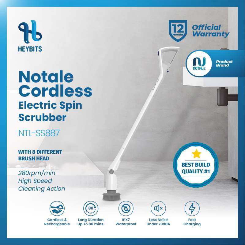 Promo Notale Cordless Electric Spin Scrubber Sikat WC Elektrik Spin Scrubber Sikat Kamar Mandi ...
