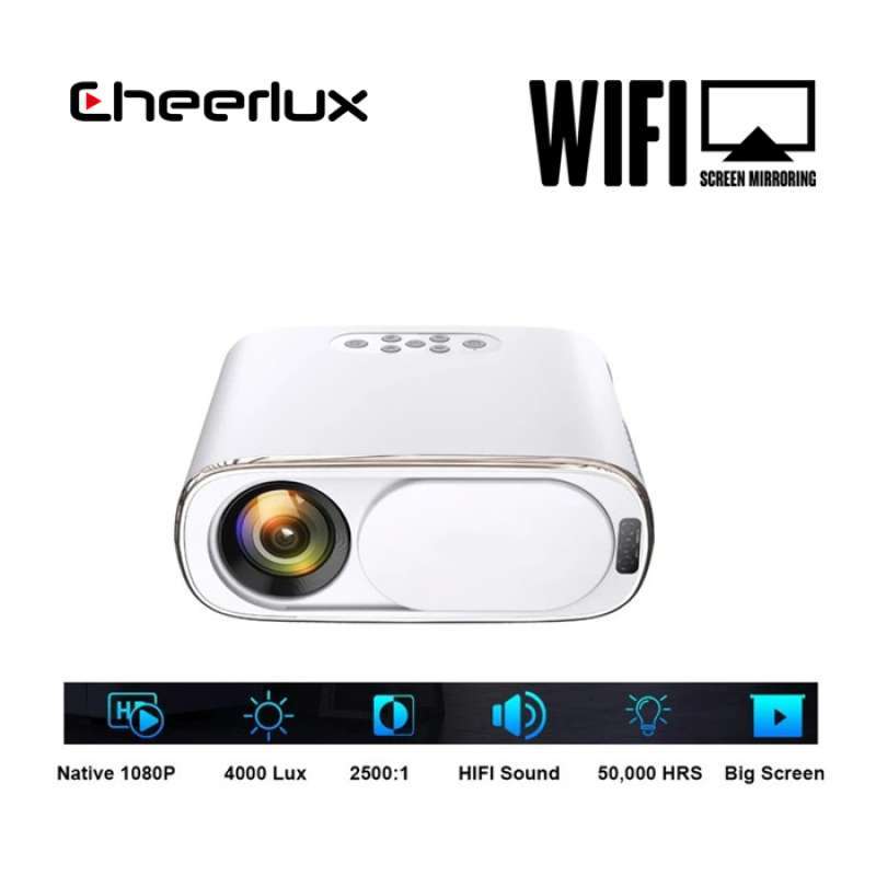Jual Cheerlux C16 Wifi Mirroring Proyektor FHD 4000 Lumen Auto Fokus di ...