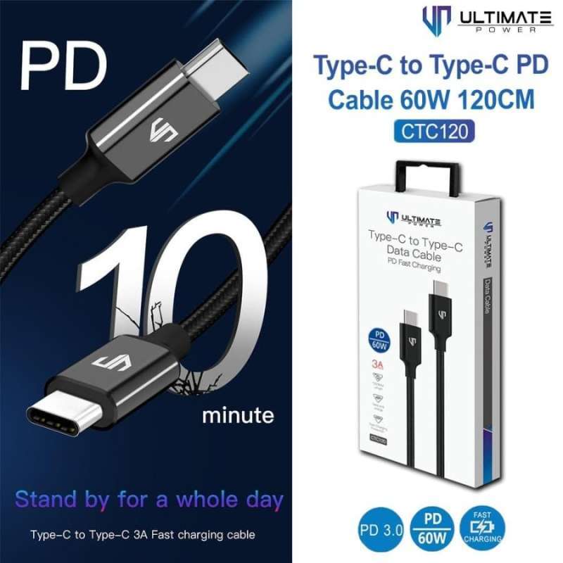 Jual Kabel Data Usb Type C to Type C PD Cable 60w 120cm di Seller ...
