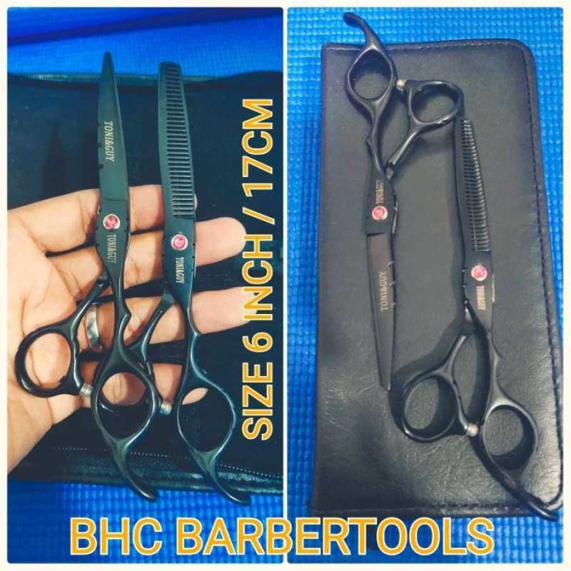 Jual OEM set gunting rambut potong sasak zig zag penipis pangkas cukur ...