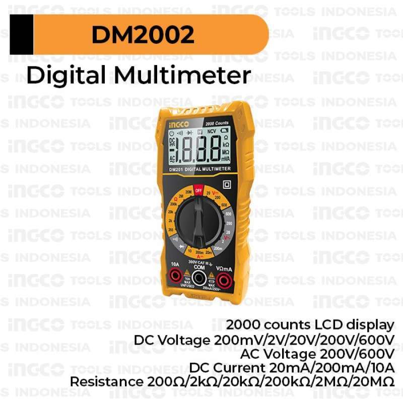 Promo Digital Multimeter INGCO DM2002 Multitester Multi Tester Avometer ...