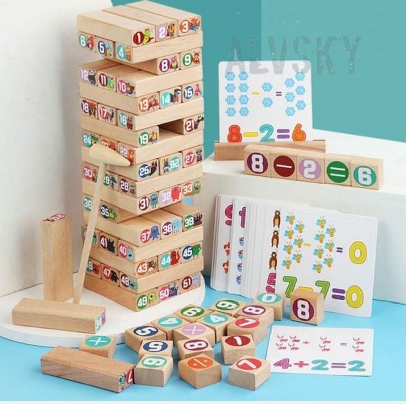 Jual JENGA / MAINAN EDUKASI BALOK SUSUN KAYU / WOODEN BLOCKS STACKING ...