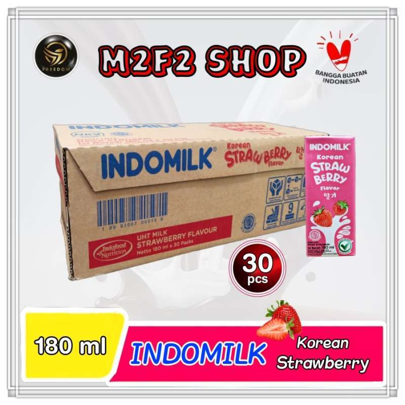 Promo Susu Indomilk Korean Strawberry | Stroberi Kotak UHT - 180 ml (Kemasan Karton) Diskon 13% ...