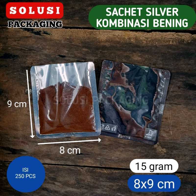 Jual ISI 250 PCS SACHET KOMBINASI SILVER TRANSPARAN 15 GRAM KEMASAN ...