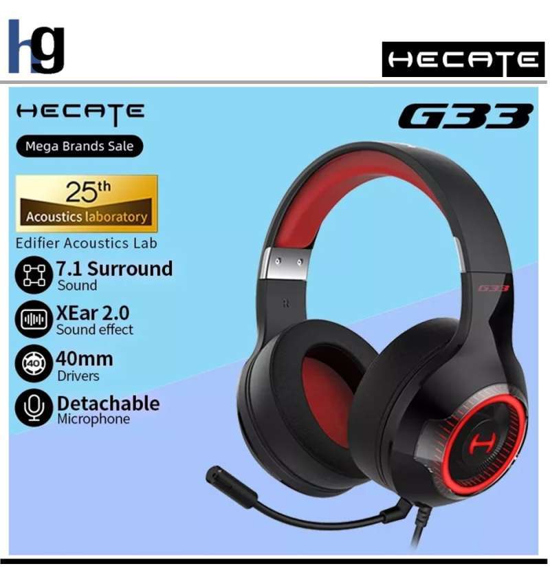 Promo EDIFIER HECATE G33 Gaming Headphone 7.1 Surround Sound RGB ...