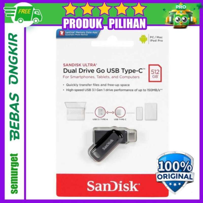 Jual SanDisk Ultra Dual Drive Go USB Type C Flashdisk - SDDDC3 - 512GB ...