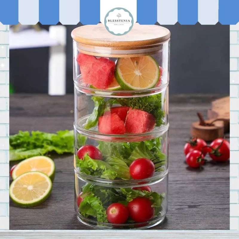 Jual Set Tempat Snack Buah Kaca Transparan Nordic Glass Bowl Dessert ...