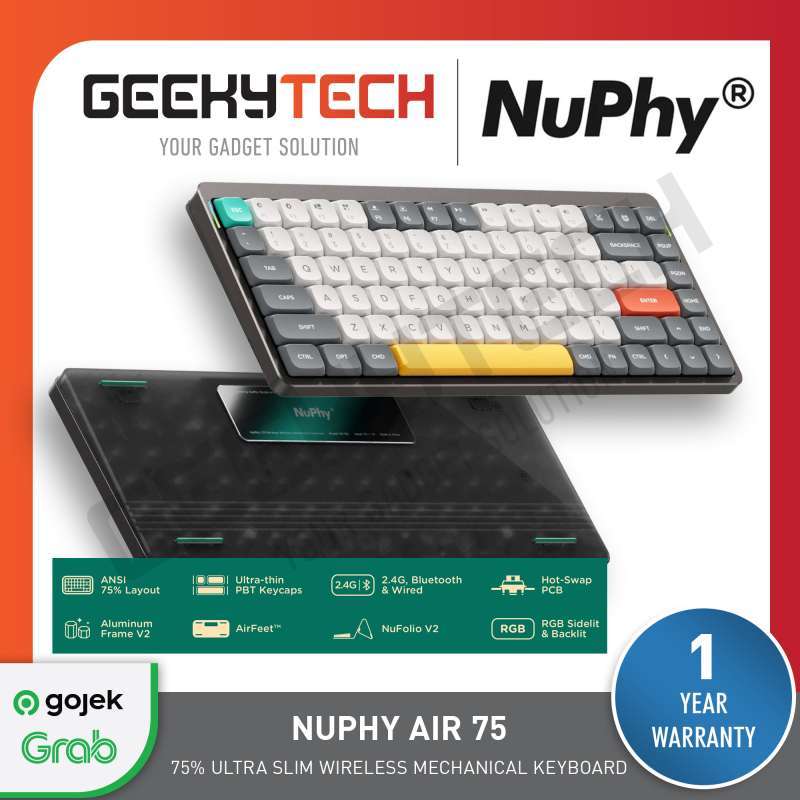 Promo Nuphy Air 75 Ultra Slim Wireless Mechanical Keyboard - Garansi ...
