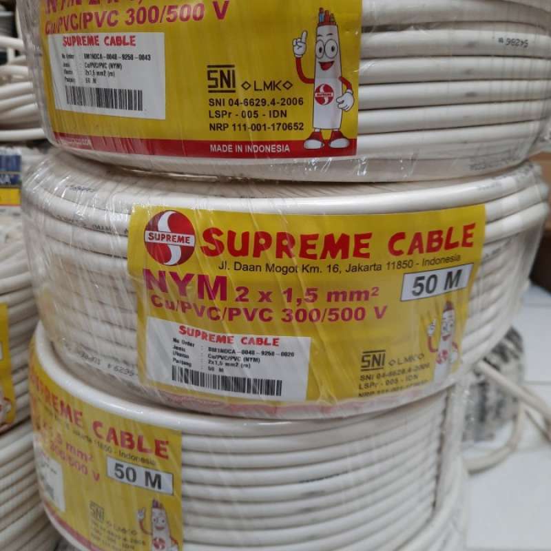 Promo Kabel Listrik Supreme Nym 2X1.5 1 Roll 50 Meter Diskon 10% di Seller KEFIRA STORE ...
