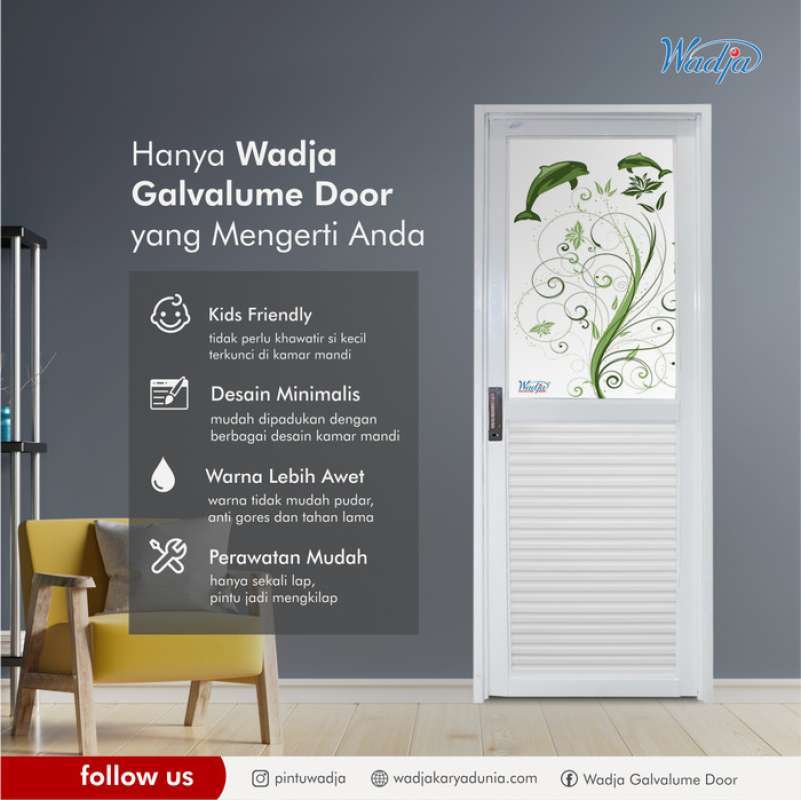 Jual Wadja Karya Dunia Pintu Kamar Mandi Galvalume Glass Door Half ...