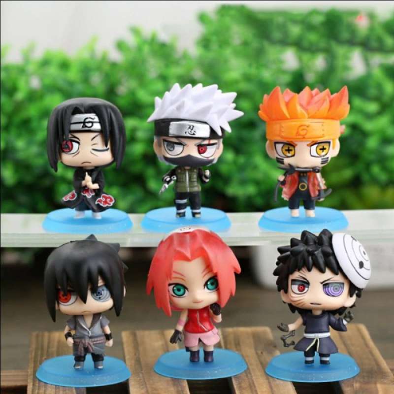 Jual FIGURE NARUTO SASUKE OBITO ITACHI CHIBI FIGURE SET 6 PCS di Seller ...