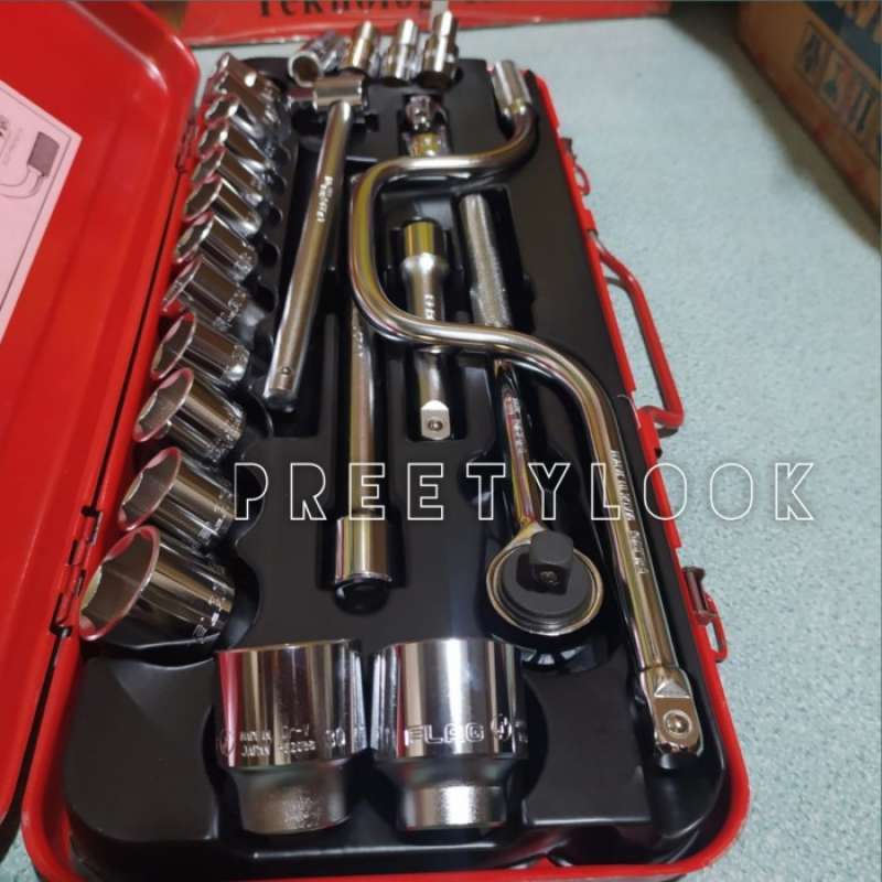 Promo Kunci Shock Set 25 Pcs 1/2 Inch Flag Socket Wrench 12 Pt . Diskon ...