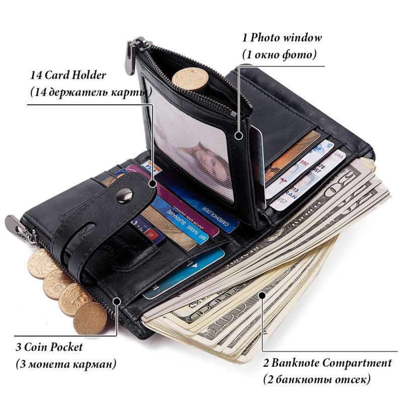 Jual Dompet Pria Kulit Sapi Asli Merek Baru Tempat Kartu Mini Kecil ...