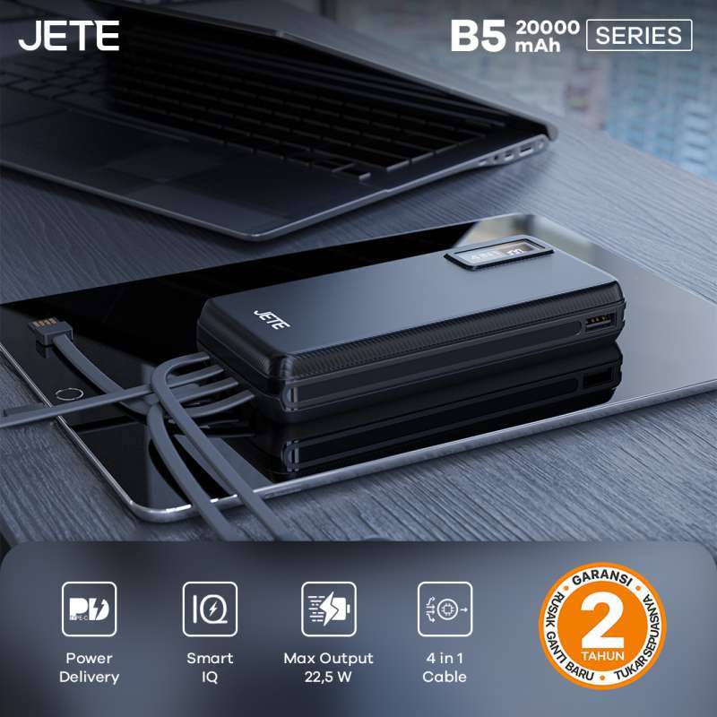 Promo Power Bank JETE B5 20000mAh PD 22.5W 4in1 Cable Fast Charging ...
