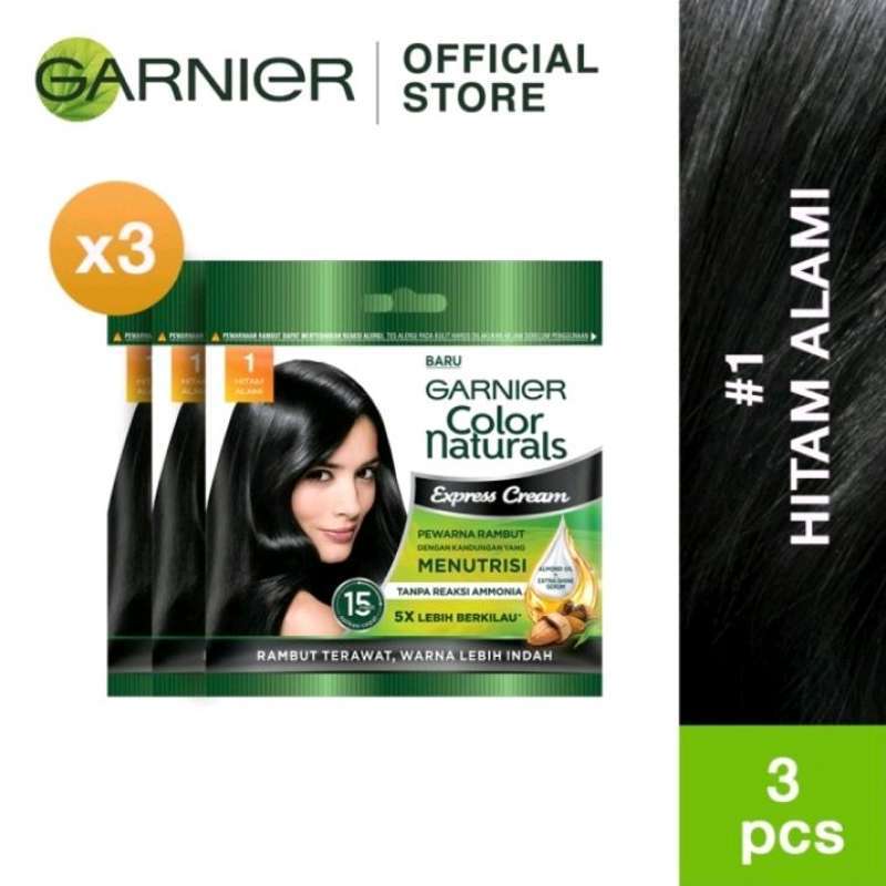 Jual Garnier Color Natural Hair Color Pewarna Rambut Hitam Alami Sachet ...