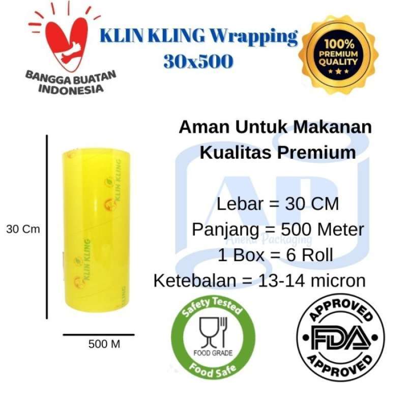 Jual Klin Kling Plastik Wrapping Pembungkus Makanan 30Cm X 500M di ...