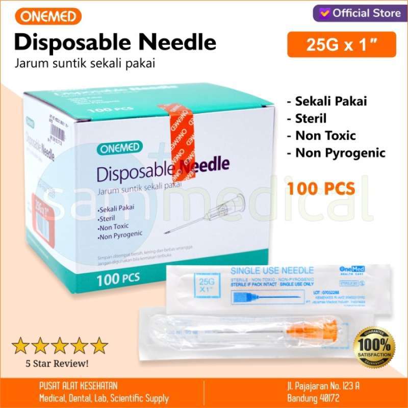 Jual Onemed Needle Atau Jarum Suntik 25g X 1inch Isi 100pcs Di Seller Sam Medical Official Store ...