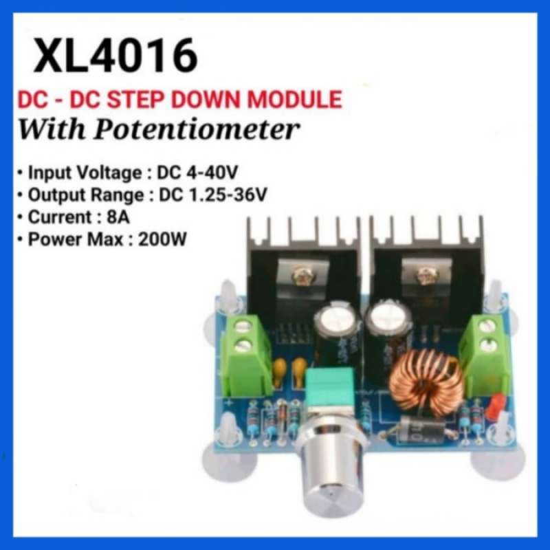 Jual STEP DOWN DC DC 8A 200W MODUL PENURUN TEGANGAN DENGAN POTENSIO ...