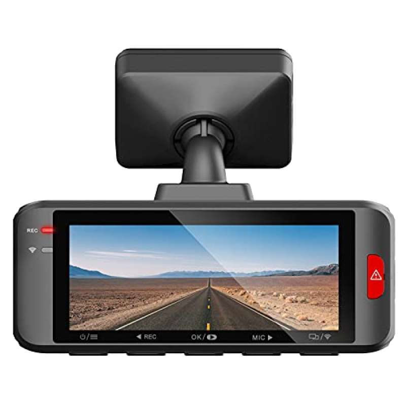 Promo 4K Dash Cam, Built-in Wi-Fi GPS, Ultra HD 4K Dashcam, 3.16 Inches ...