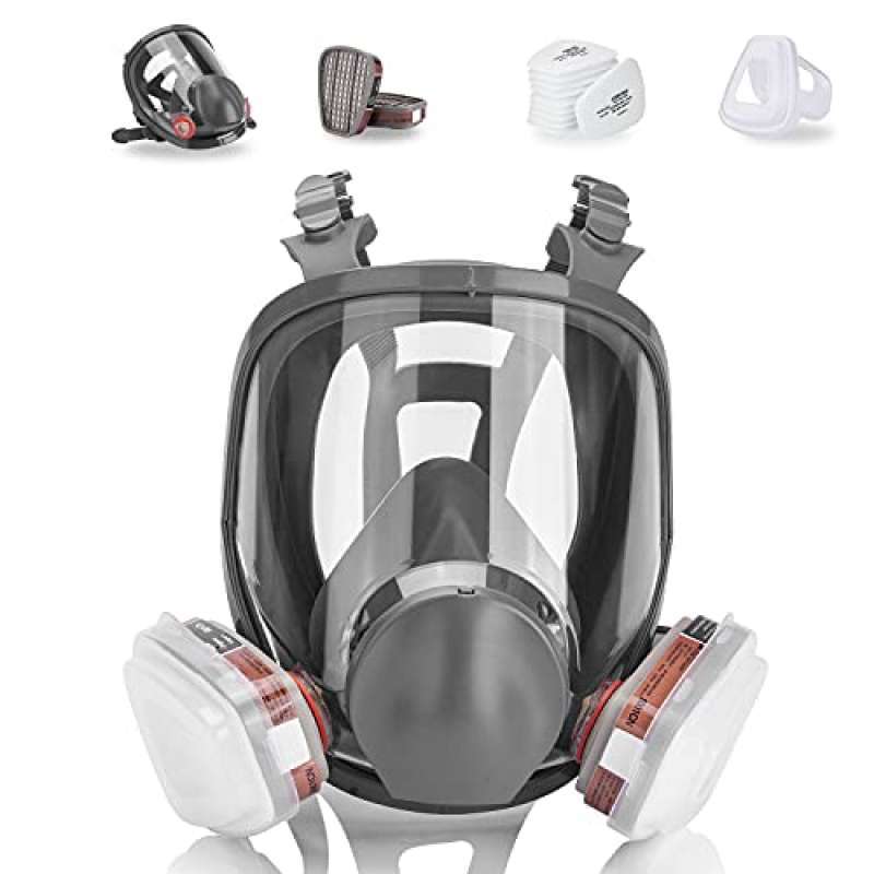 Promo [Reusable Full Face Respirator] Paint Face Cover for Painting ...