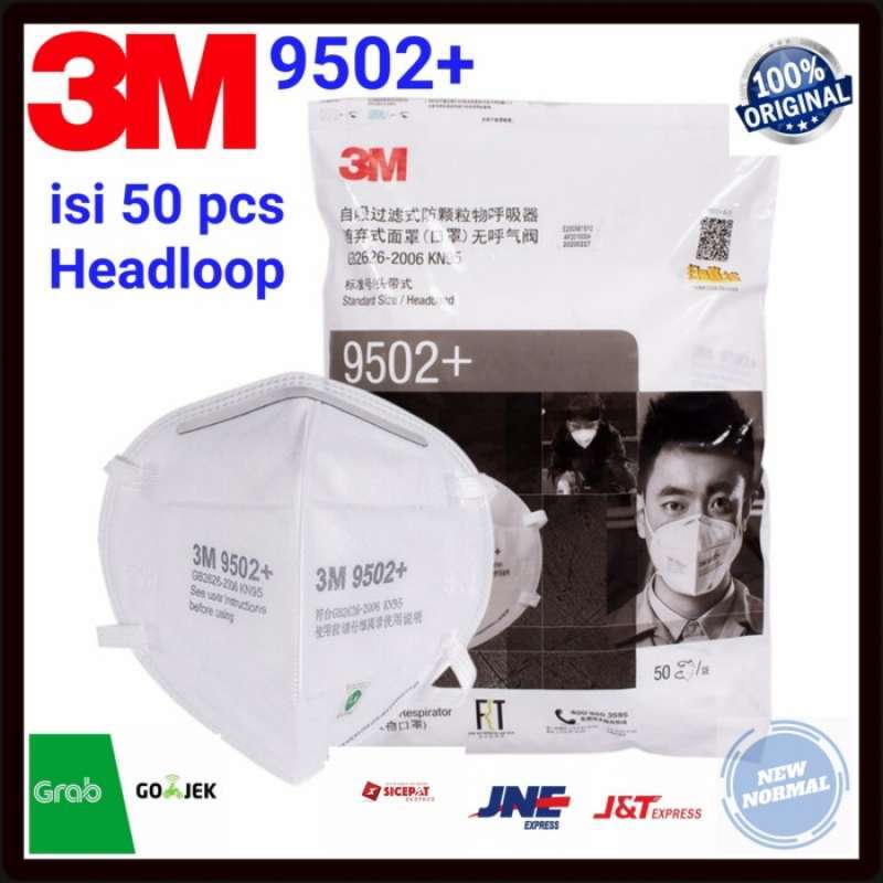 Promo Masker 3M 9502+ Kn95 N95 Headloop Import Original 1 Bag Isi 50 Pcs Diskon 17% di Seller ...