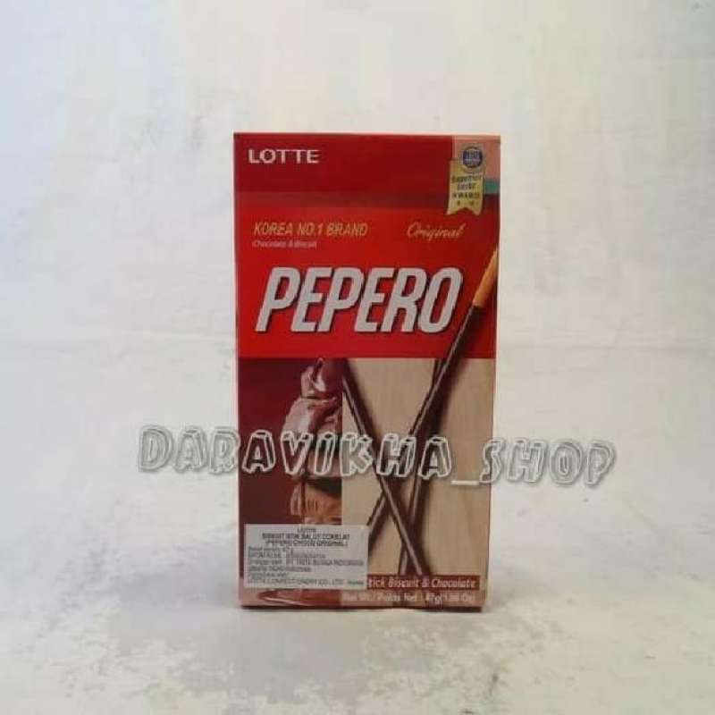 Jual Lotte Pepero Chocolate 47g / Biskuit Stik di Seller Daravikha_shop ...