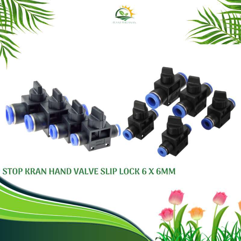 Jual STOP KRAN HAND VALVE SLIP LOCK 6 X 6MM fitting konektor pneumatic ...