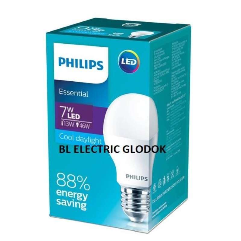 Jual LED Bulb PHILIPS 7W Essential Bohlam Ledbulb 7 Watt Putih CDL Original di Seller BL ...