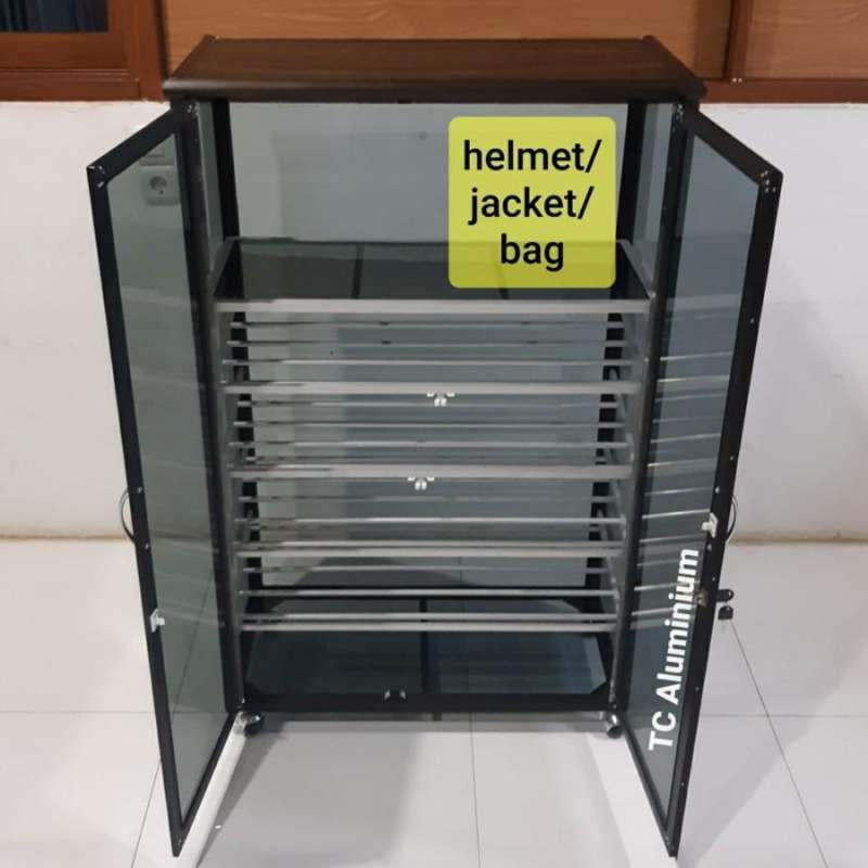 Jual Lemari Sepatu Helm 80X38X128Cm Aluminium Coklat Rak 1 Dan 5 Susun ...