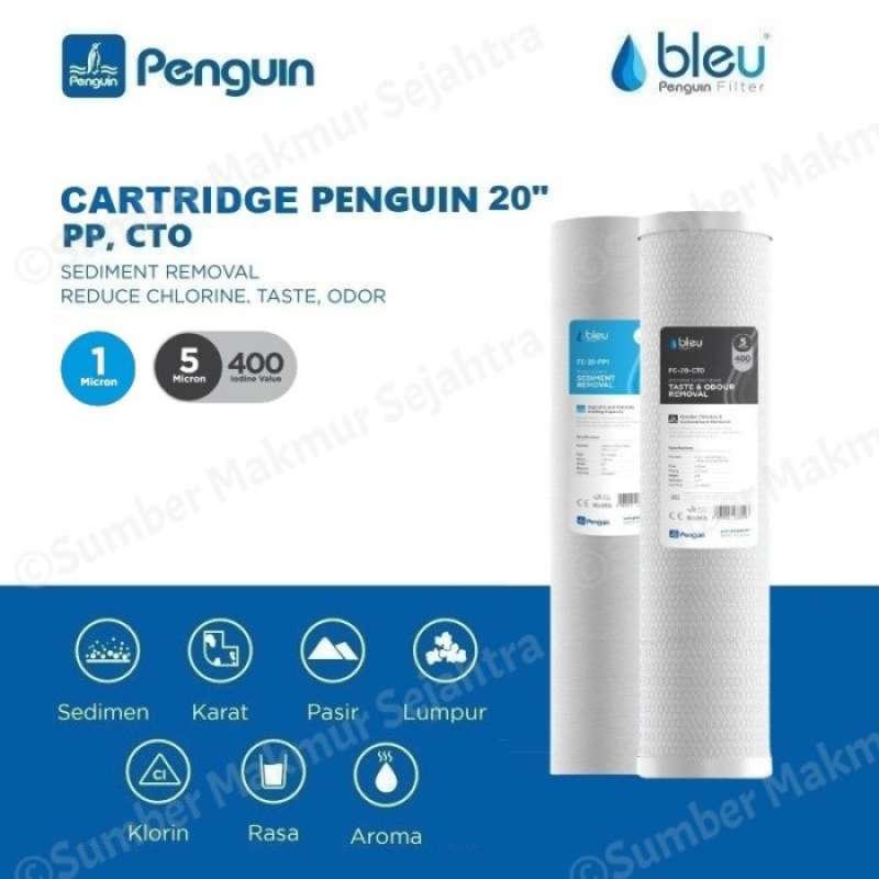 Promo PAKET CARTRIDGE FILTER AIR PENGUIN BLEU 20 PP CTO Diskon 6% di ...