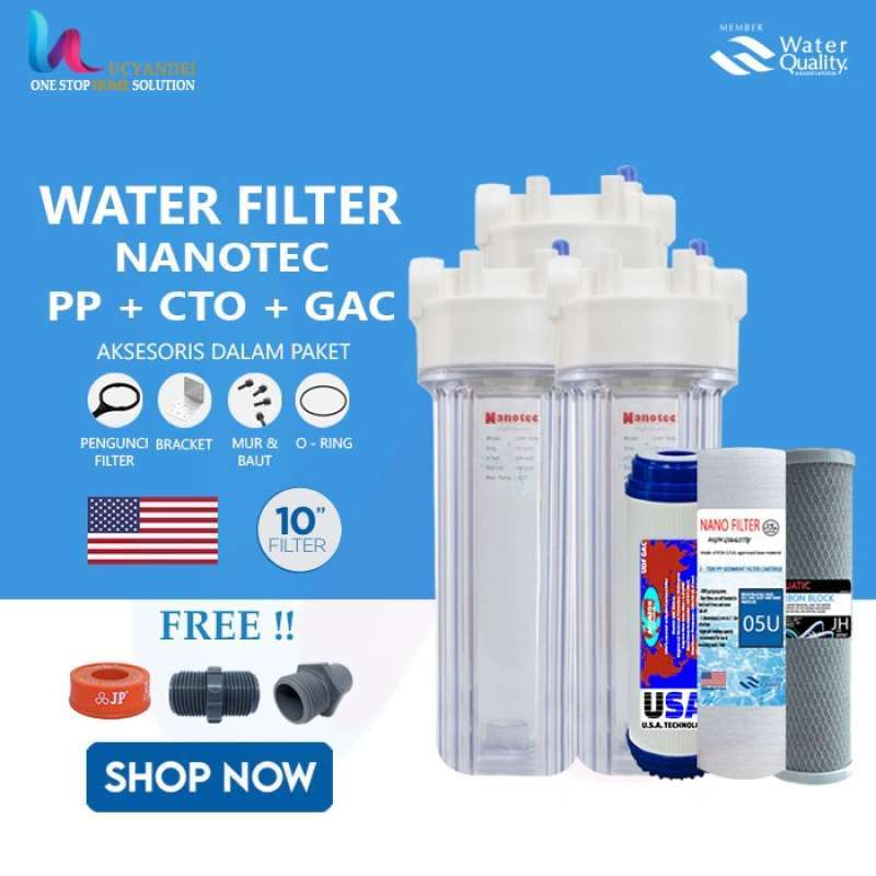 Jual PAKET FILTER SARINGAN AIR KOTOR NANOTEC CLEAR PP - GAC - CTO di Seller Dhore Online ...
